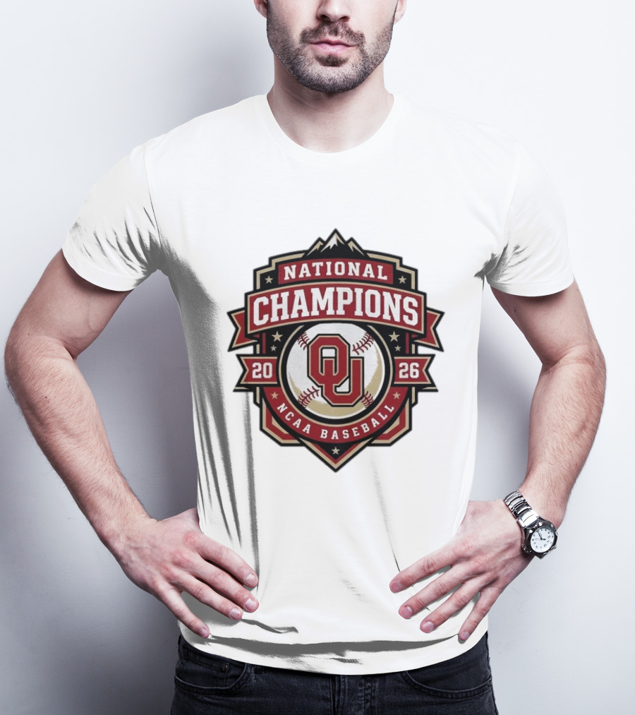 Oklahoma Sooners 2026 National Champions NCAA Baseball CWS T-Shirt