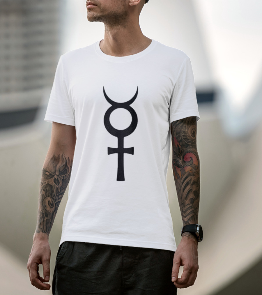 Osamason White Symbol Mercury Sign T-Shirt