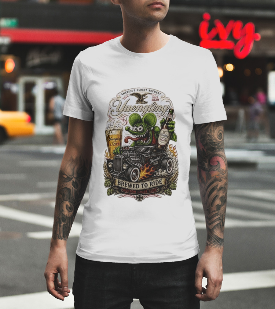 Yuengling Rat Fink Brewed To Ride Kustom Lager Club America's Oldest Brewery Since 1829 T-Shirt