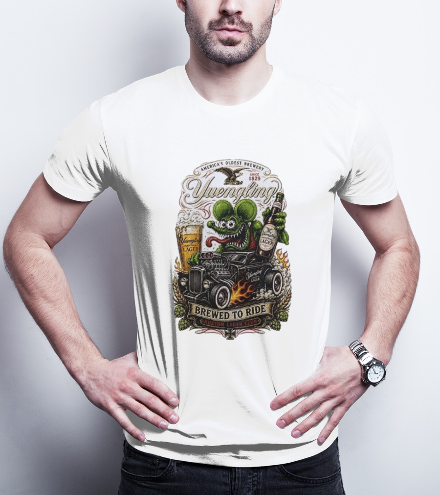 Yuengling Rat Fink Brewed To Ride Kustom Lager Club America's Oldest Brewery Since 1829 T-Shirt