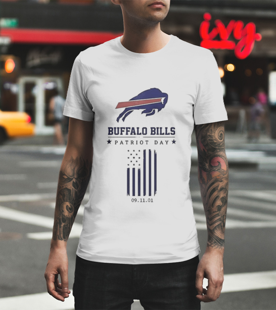 Buffalo Bills Patriot Day 09 11 01 Flag T-Shirt