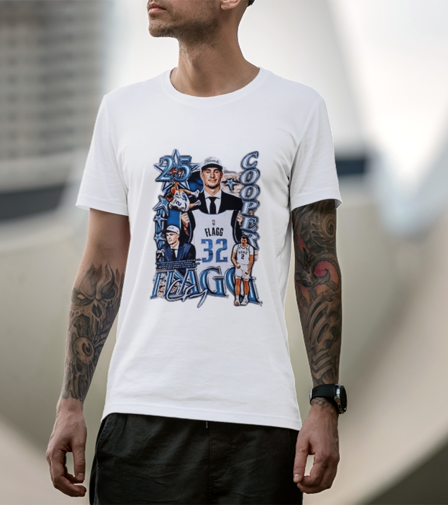 Dallas Mavericks Cooper Flagg Draft Day Selection Number 32 T-Shirt