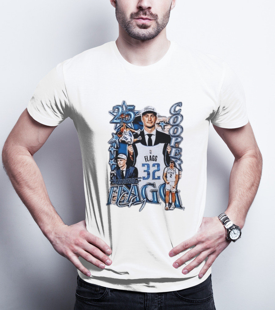 Dallas Mavericks Cooper Flagg Draft Day Selection Number 32 T-Shirt