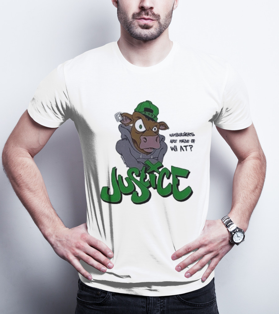 Justice Hamburgers Are Made Of What Go Vegetarian Cow T-Shirt
