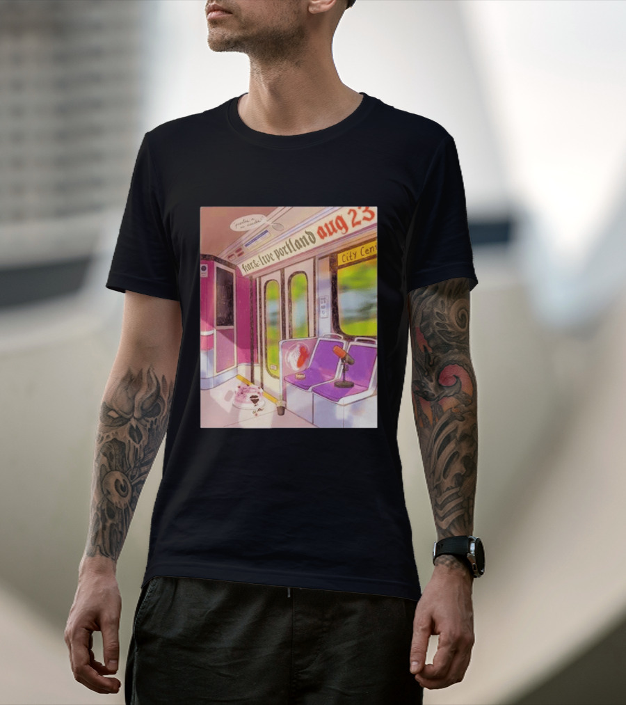 Fear& Live Portland Aug 23 Subway Scene With City Center Graffiti And Microphone T-Shirt