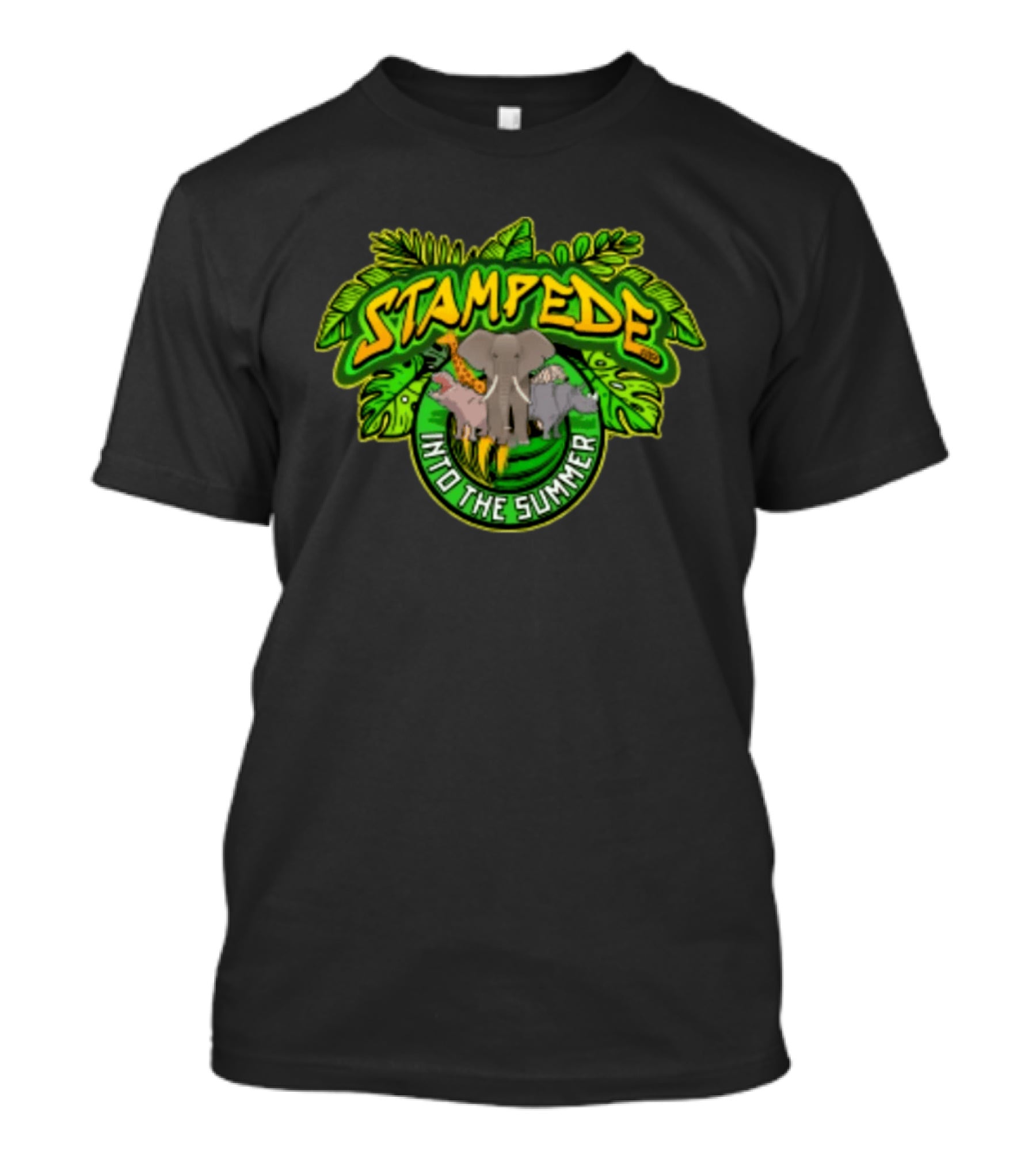 Stampede Into The Summer Elephant Giraffe Hippo Tropical 2026 T-Shirt