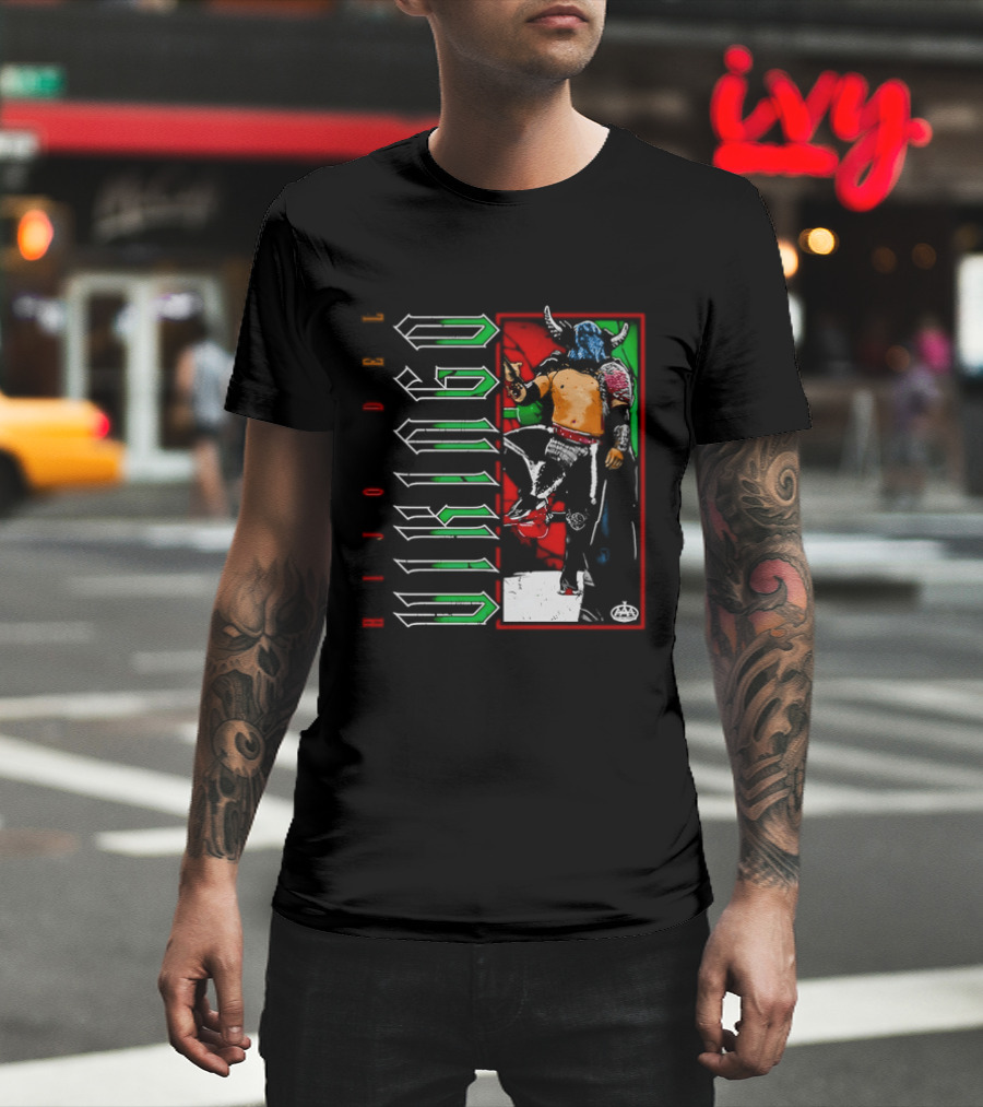 Hijo Del Vikingo Lucha Libre Wrestler Demon Mask Green Red White T-Shirt