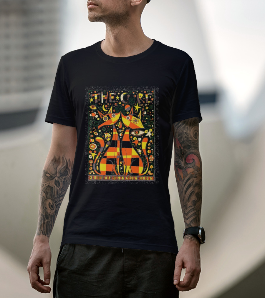 The Cure 23 August 2026 Summer Sessions Edinburgh Psychedelic Cat T-Shirt