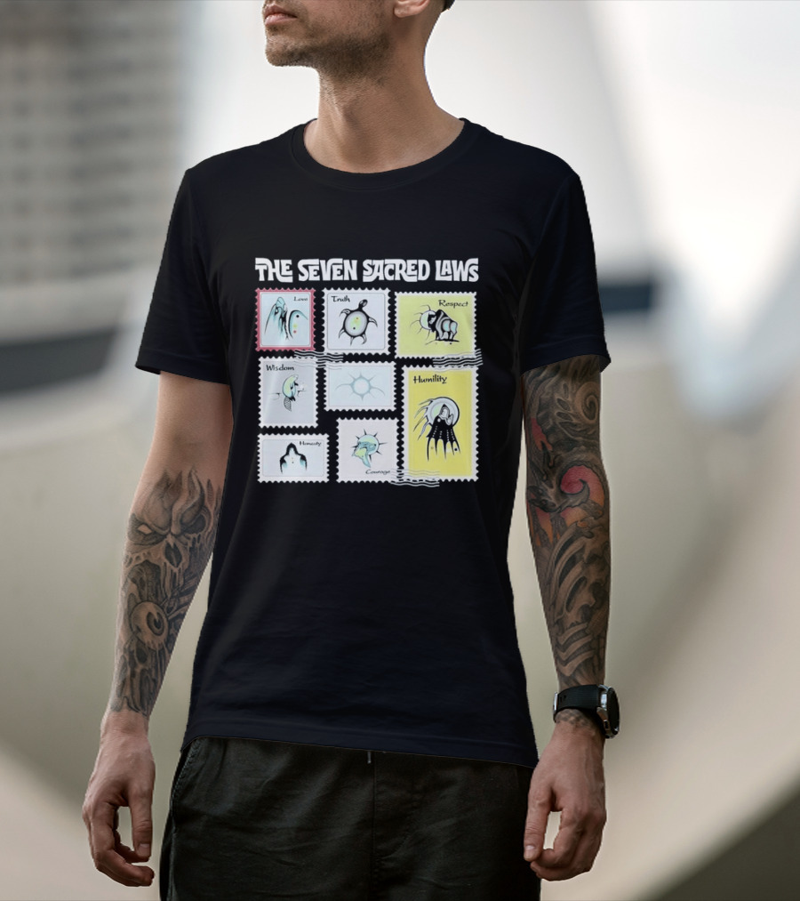 Native American The Seven Sacred Laws Love Truth Respect Wisdom Humility Honesty Courage T-Shirt