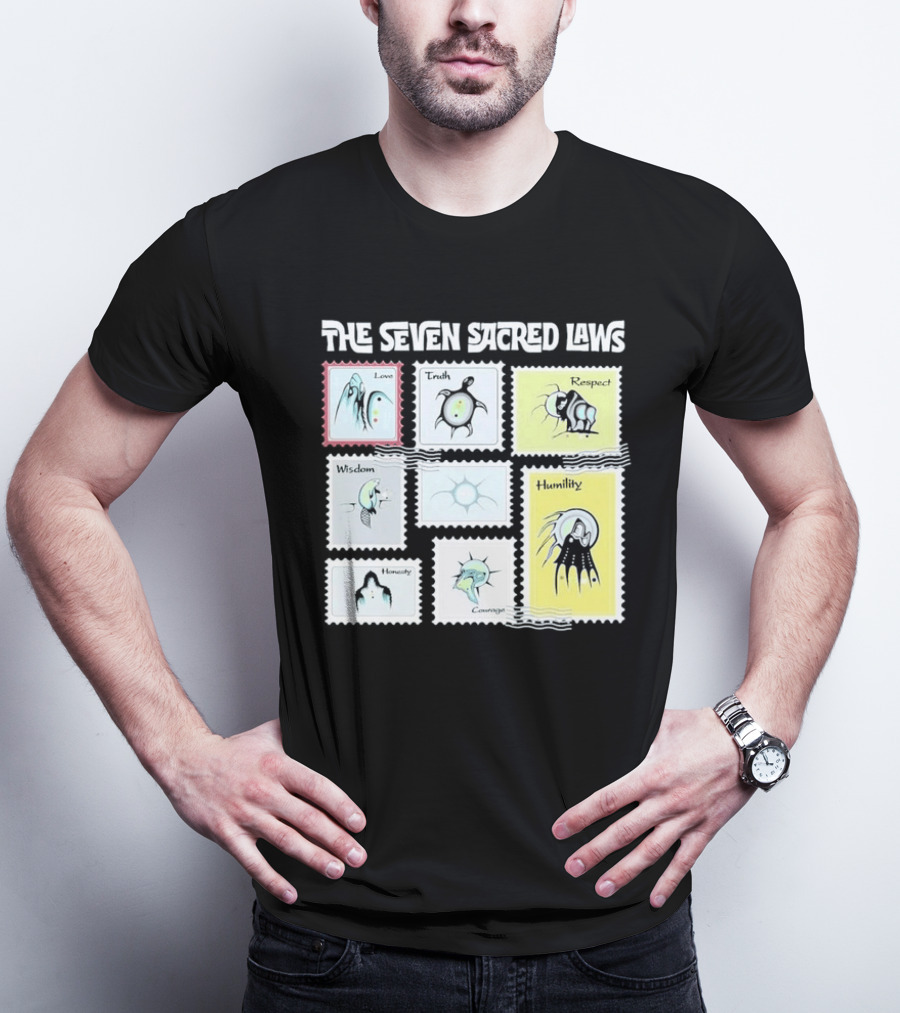 Native American The Seven Sacred Laws Love Truth Respect Wisdom Humility Honesty Courage T-Shirt