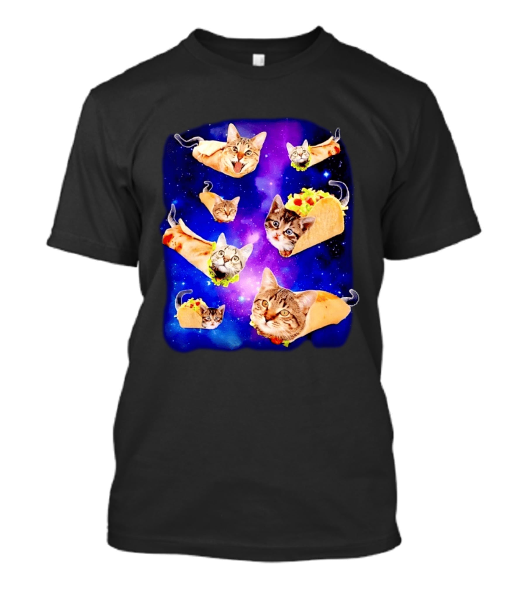 Cats In Space With Tacos And Burritos Taco Cat Cosmic Adventure T-Shirt