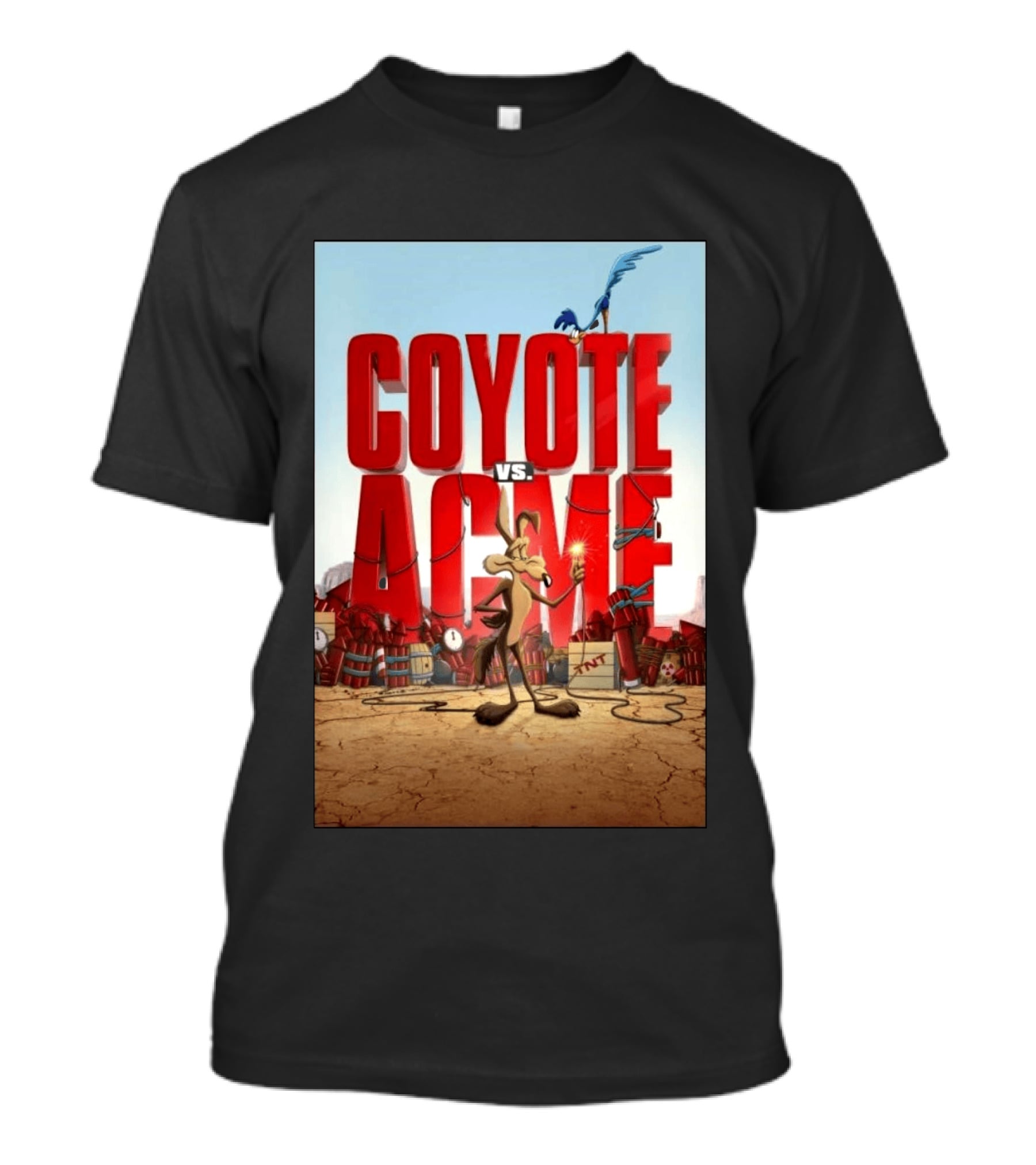 Coyote Vs. Acme Explosive Showdown With Cartoon Rivals T-Shirt