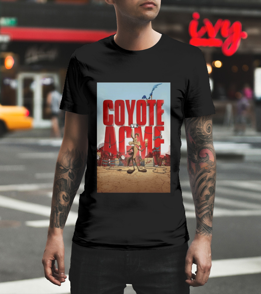 Coyote Vs. Acme Explosive Showdown With Cartoon Rivals T-Shirt