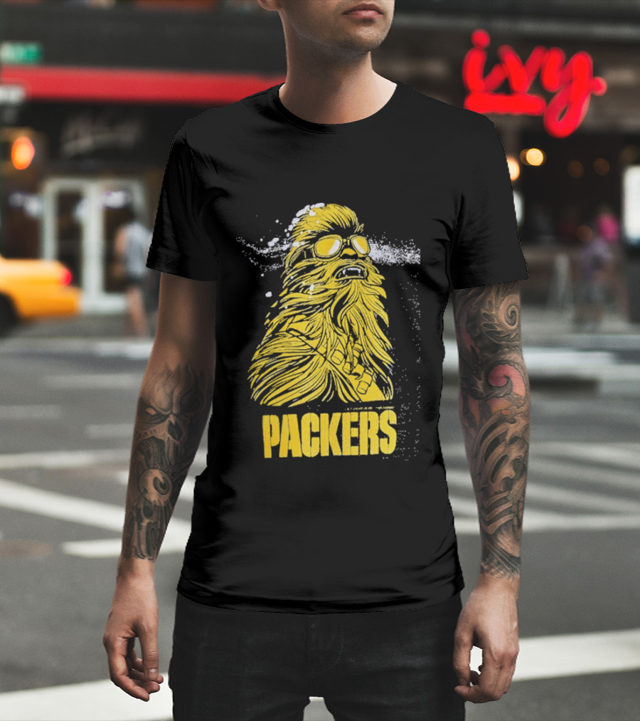 Disney Marvel Chewbacca Packers Collaboration Star Wars X Green Bay Fan T-Shirt