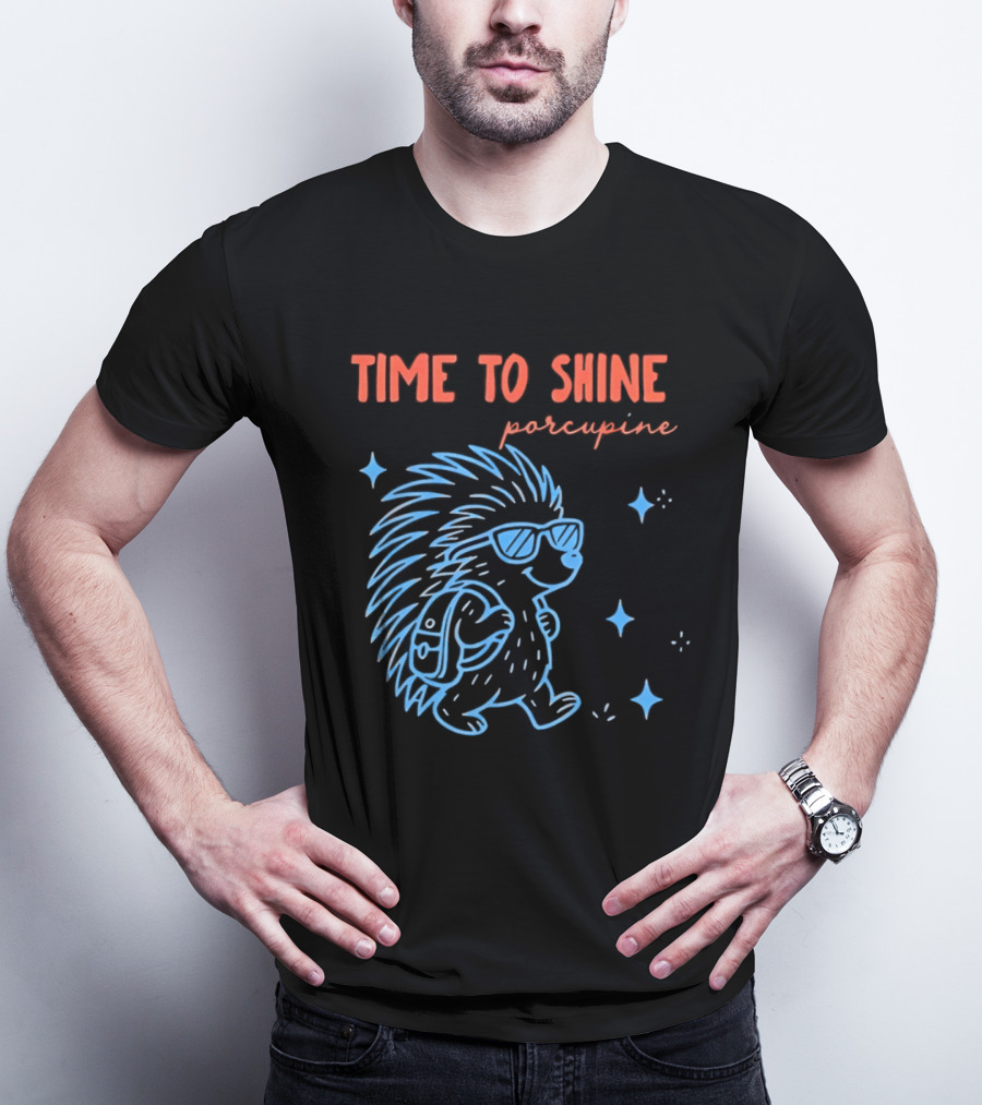 Time To Shine Porcupine Back To School Fun T-Shirt