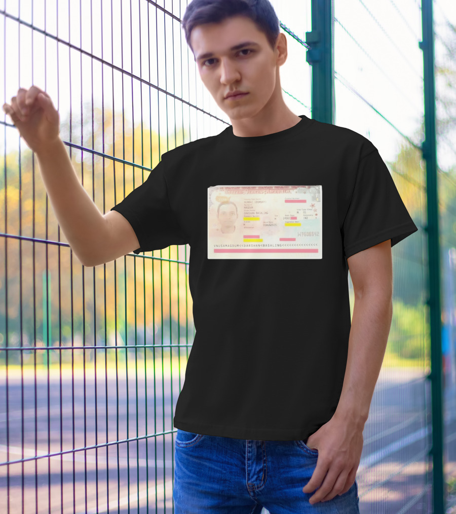 United States Of America Visa Darshan Basaling Magdum Mumbai Passport T-Shirt