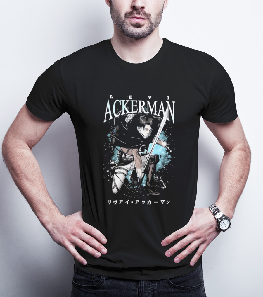 Levi Ackerman 90s Bootleg Oversized AOT Attack On Titan Anime T-Shirt
