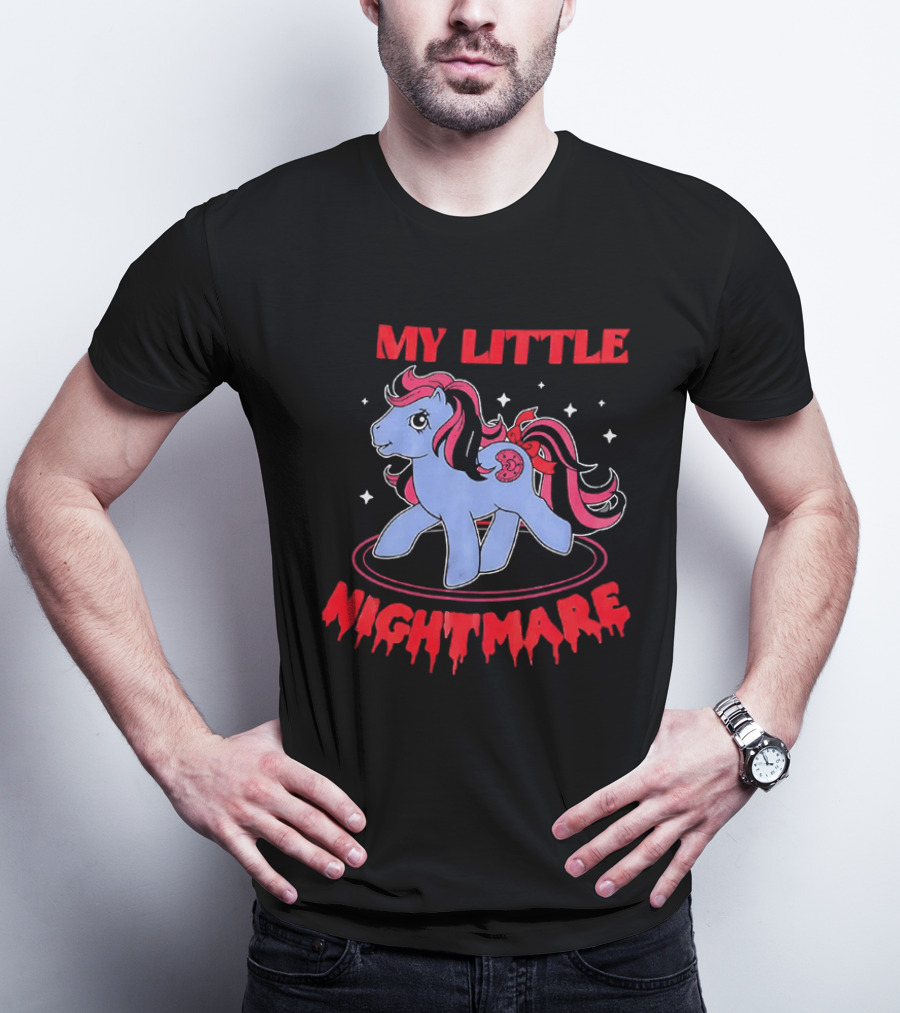 My Little Nightmare My Little Pony 80s Cartoon Dripping Red T-Shirt