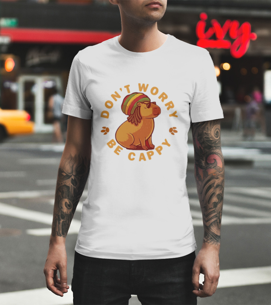 Don't Worry Be Cappy Reggae Rasta Capybara T-Shirt