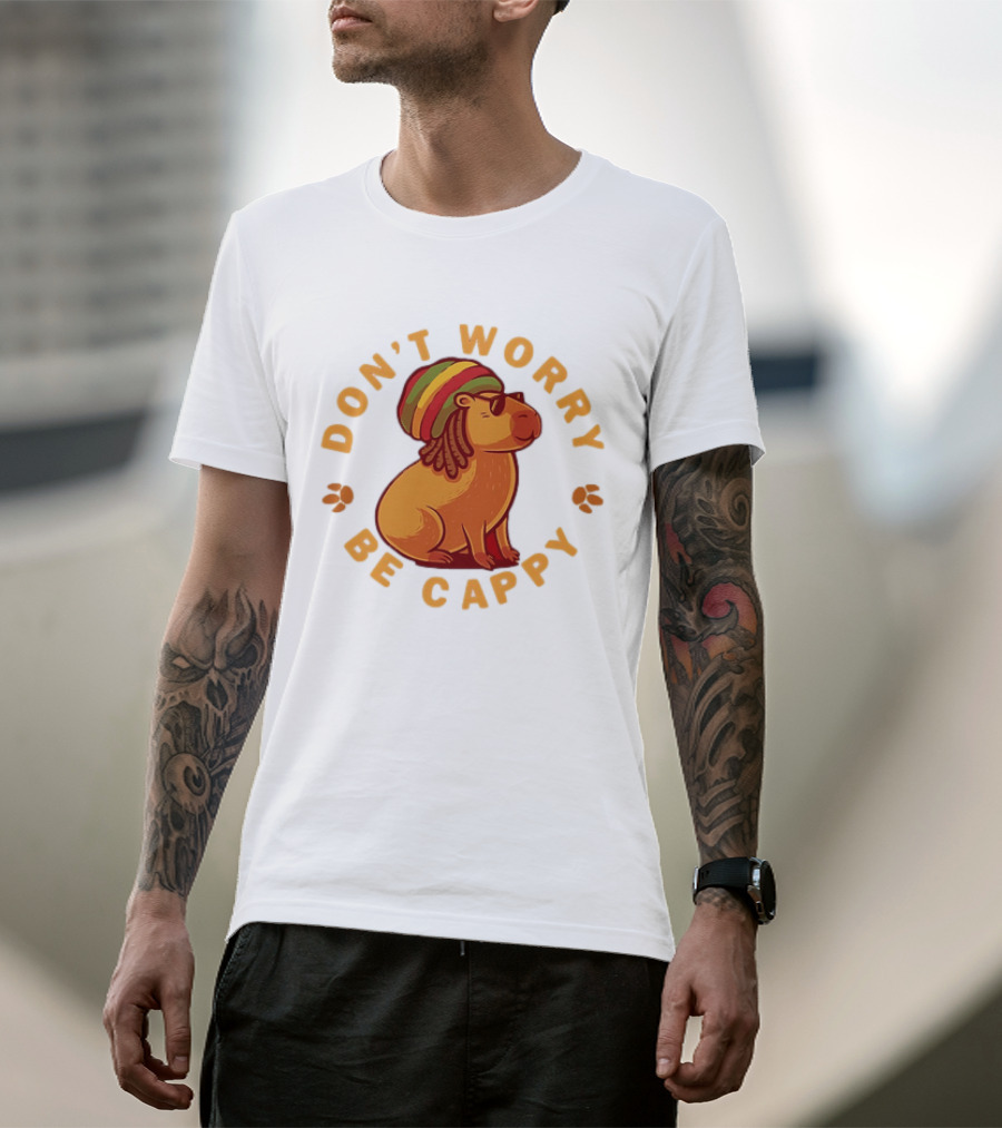 Don't Worry Be Cappy Reggae Rasta Capybara T-Shirt