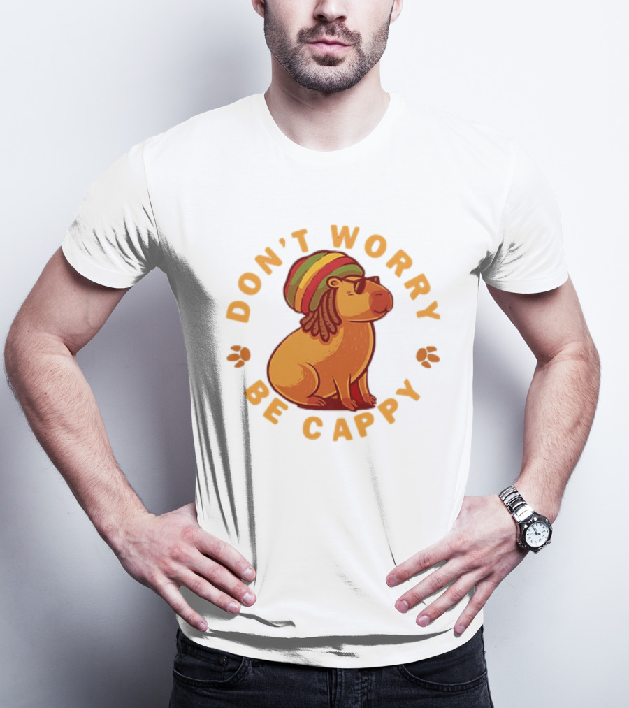 Don't Worry Be Cappy Reggae Rasta Capybara T-Shirt