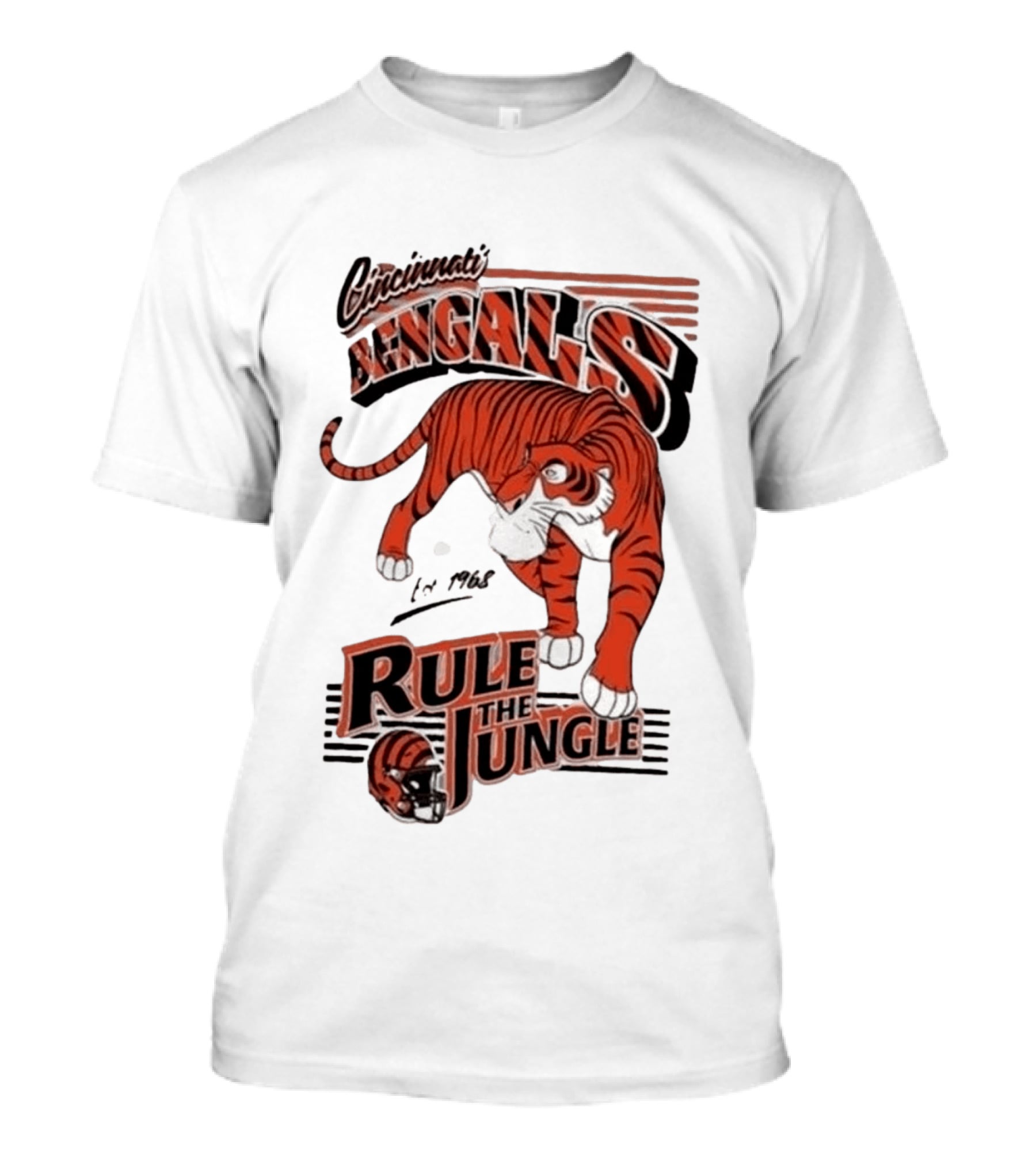 Cincinnati Bengals Rule The Jungle Tiger Graphic NFL Fan T-Shirt