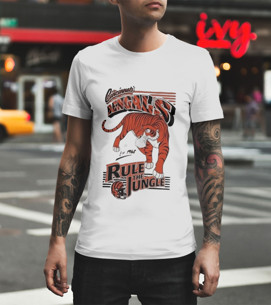 Cincinnati Bengals Rule The Jungle Tiger Graphic NFL Fan T-Shirt
