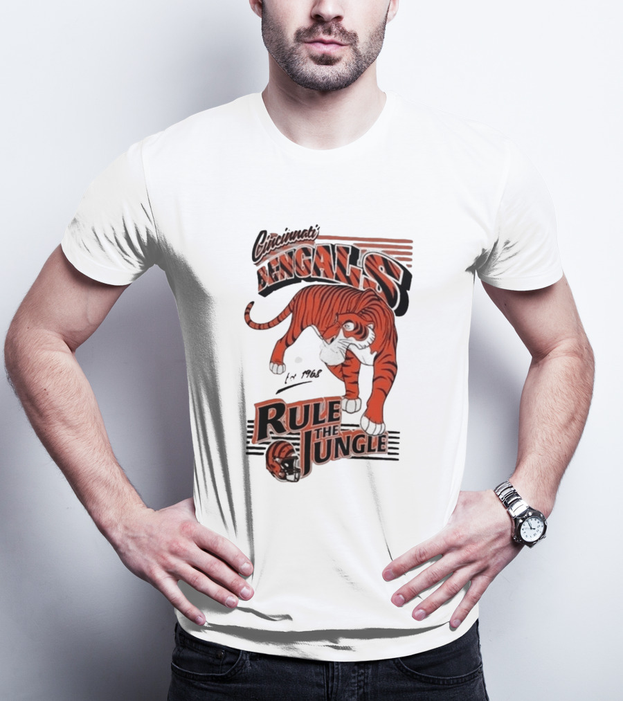 Cincinnati Bengals Rule The Jungle Tiger Graphic NFL Fan T-Shirt
