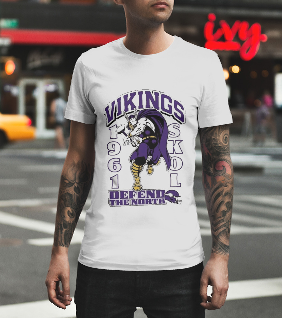 Vikings Skol 1961 Defend The North Thor Minnesota T-Shirt