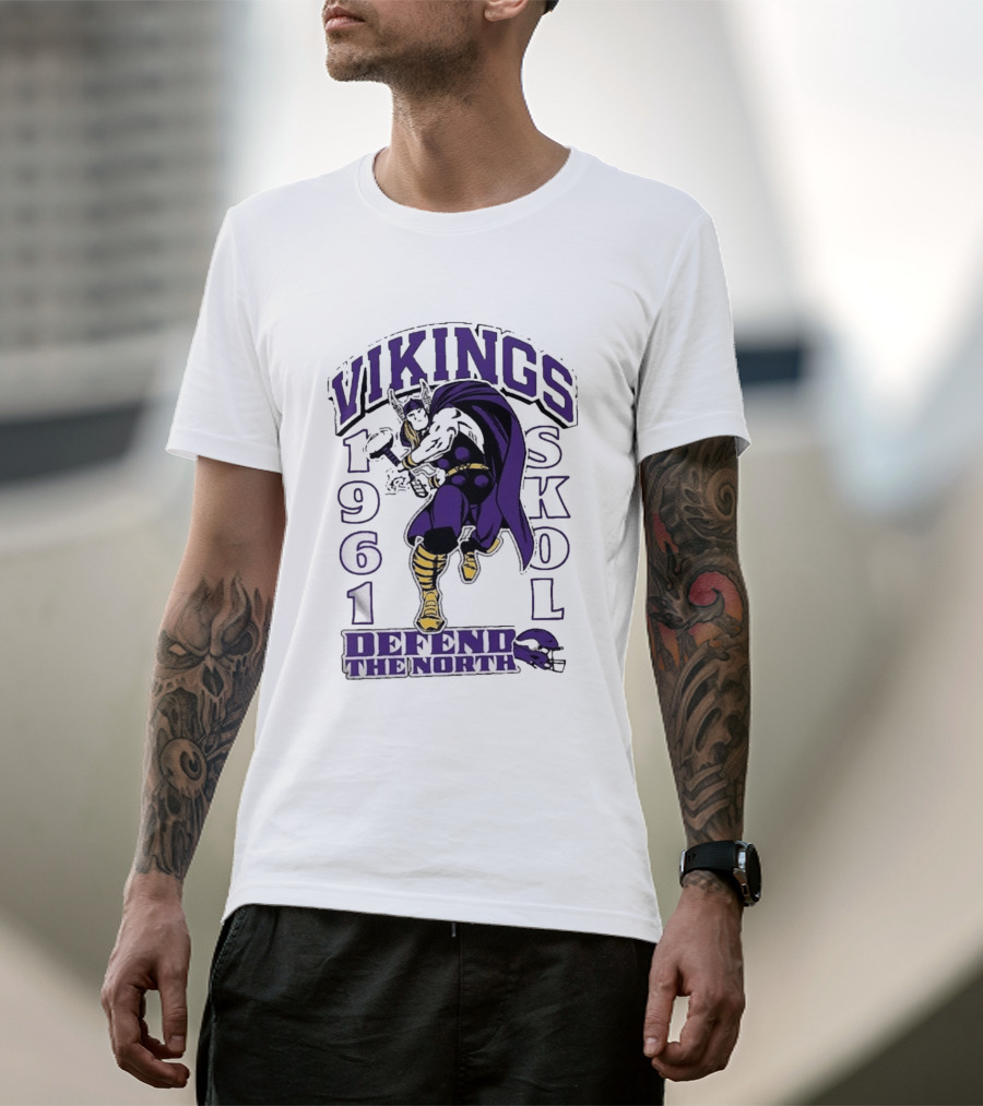 Vikings Skol 1961 Defend The North Thor Minnesota T-Shirt