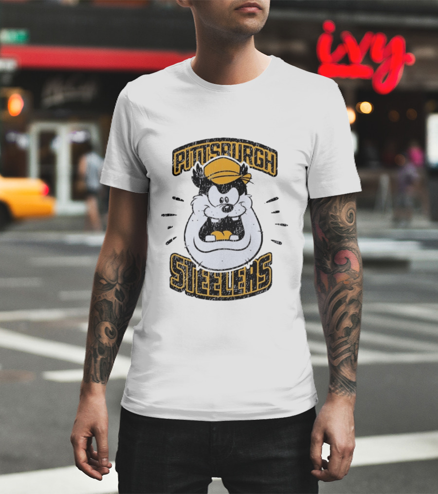 Pittsburgh Steelers Taz Distressed T-Shirt