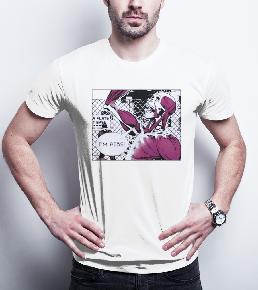 I'm Ribs Comic Panel Skeleton Pop Art Muscular Anatomy T-Shirt