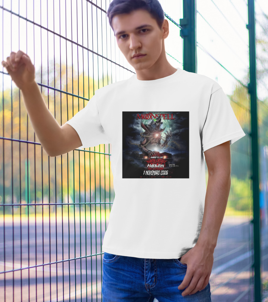 Moonspell Hard Club Data Extra 1 Novembro 2026 Halloween Concerto Especial Porto T-Shirt