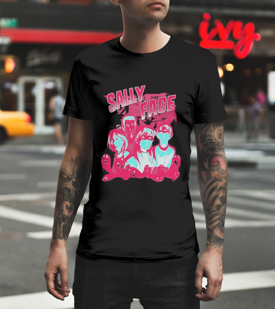 Sally Face Characters Group Indie Game Sal Fisher T-Shirt