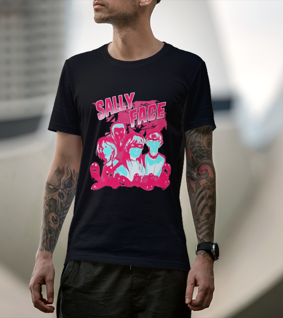 Sally Face Characters Group Indie Game Sal Fisher T-Shirt