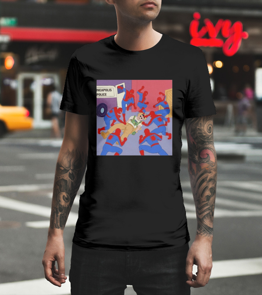 Spider Man Minneapolis Police Kicking Jake Lang T-Shirt