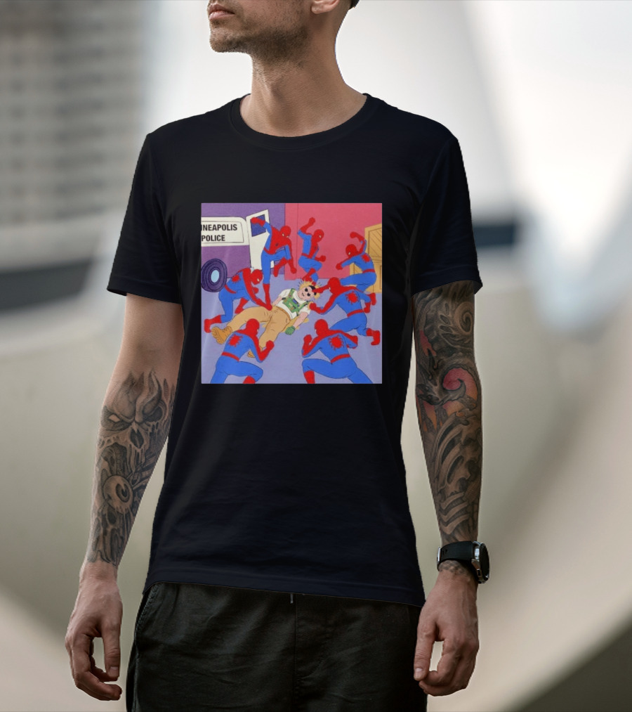 Spider Man Minneapolis Police Kicking Jake Lang T-Shirt