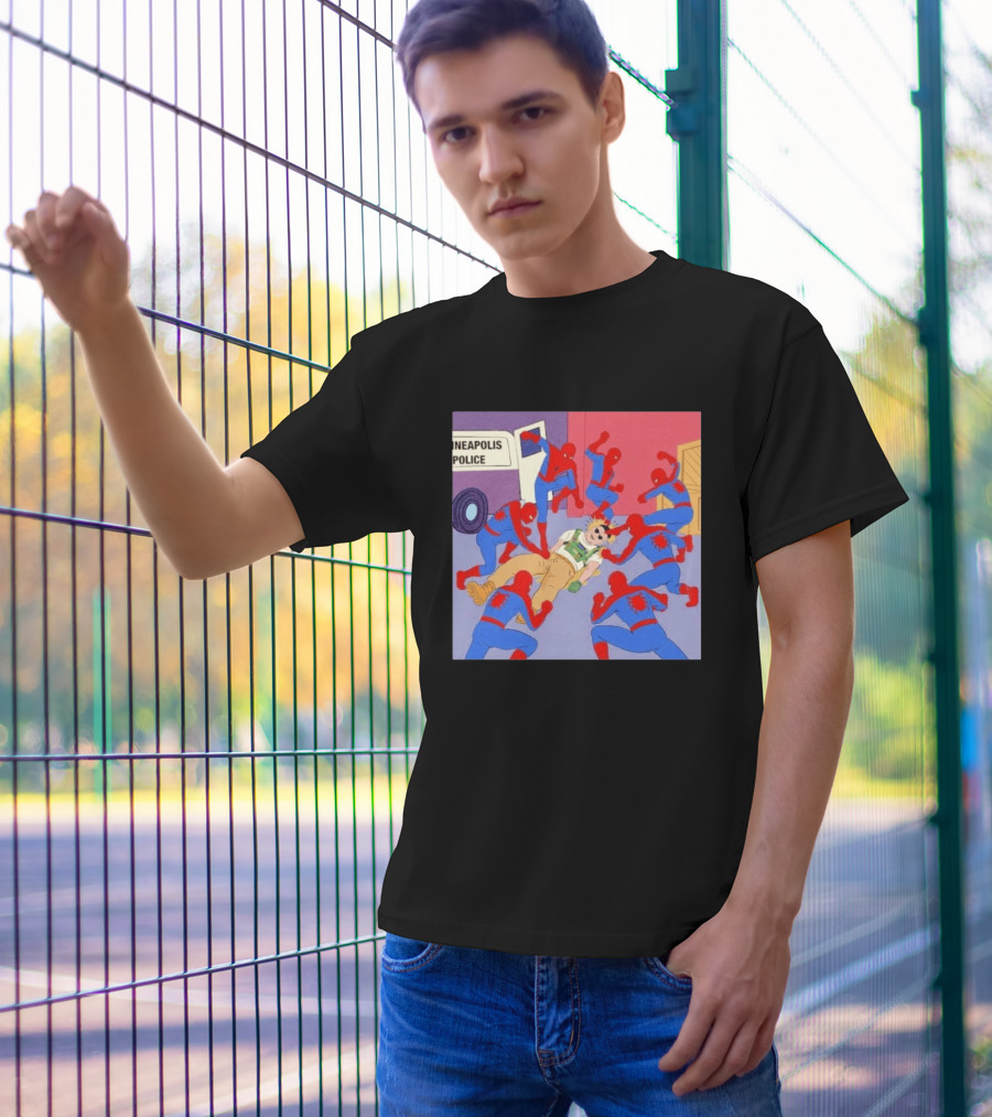 Spider Man Minneapolis Police Kicking Jake Lang T-Shirt