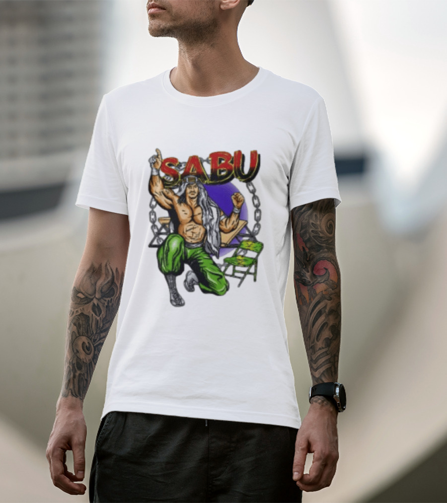 Beyondhumanmerch The Great Sabu Wrestling Character Chains And Table T-Shirt