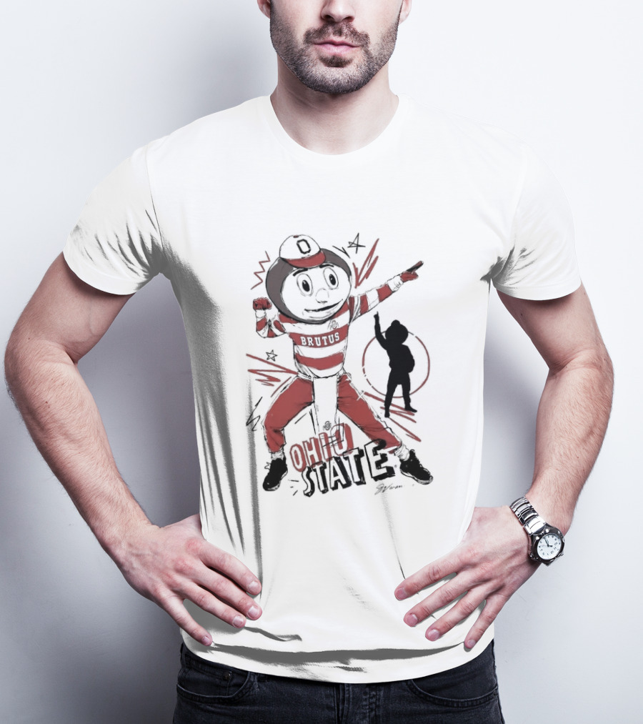Ohio State Brutus Buckeye Flexing T-Shirt