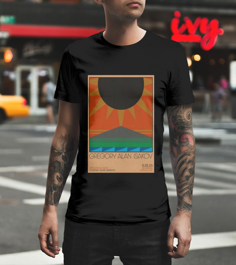Gregory Alan Isakov 08 28 26 Hellbender Asheville NC Tour With Courtney Marie Andrews T-Shirt