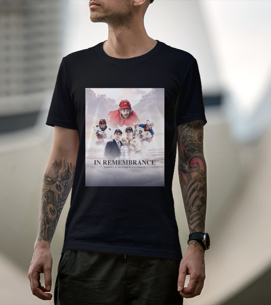 In Remembrance Johnny & Matthew Gaudreau Hockey Tribute With Boston And USA Jerseys T-Shirt