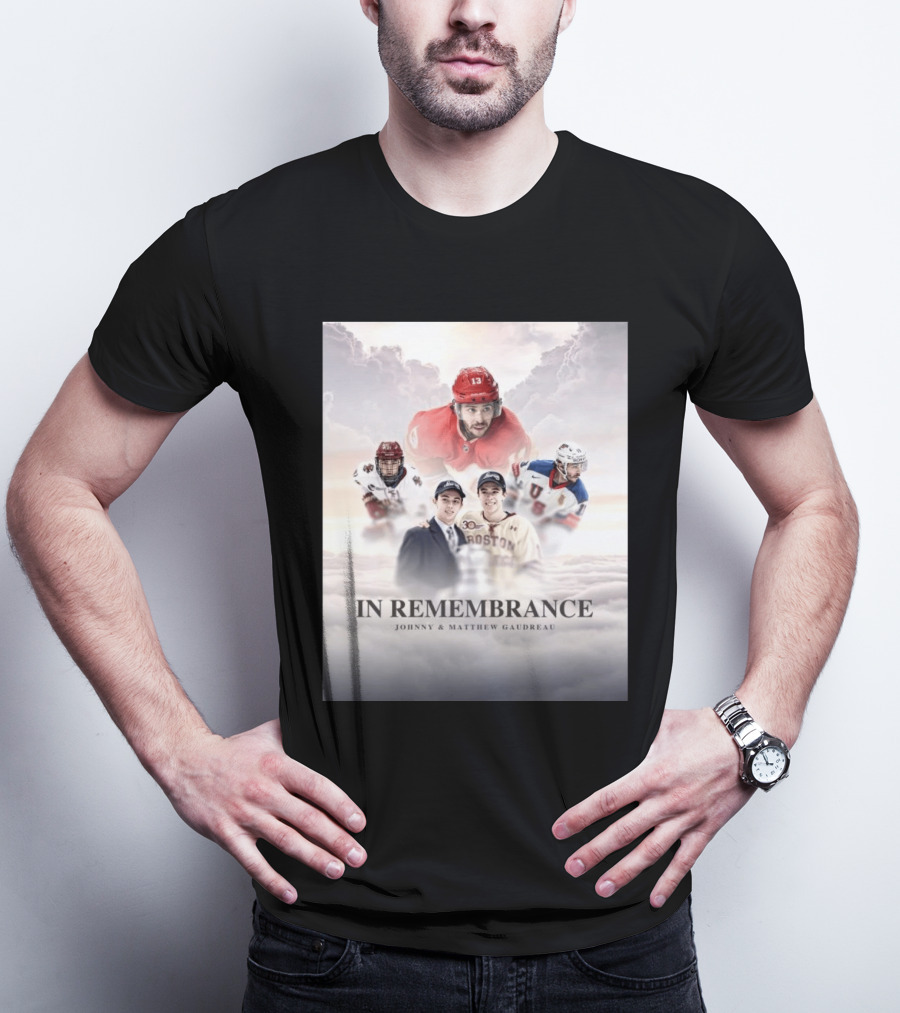 In Remembrance Johnny & Matthew Gaudreau Hockey Tribute With Boston And USA Jerseys T-Shirt
