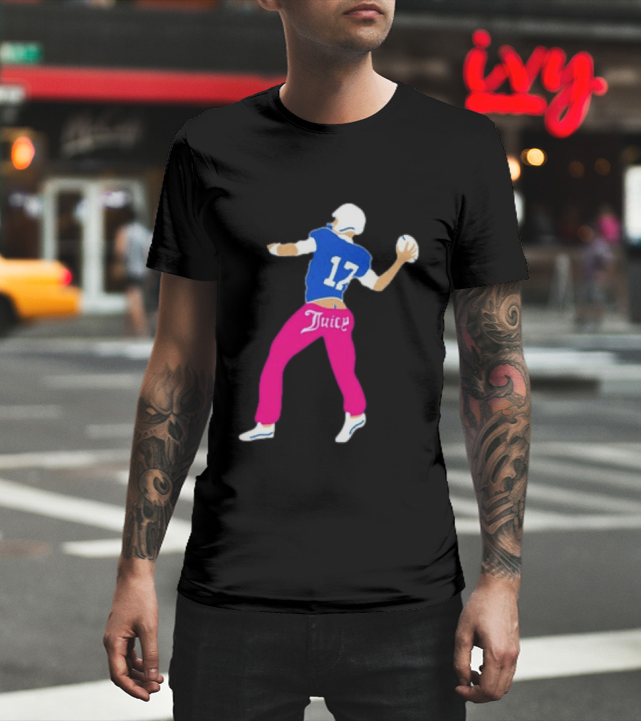 Josh Allen 17 Juicy Football Player Buffalo Bills Fans Retro Series T-Shirt