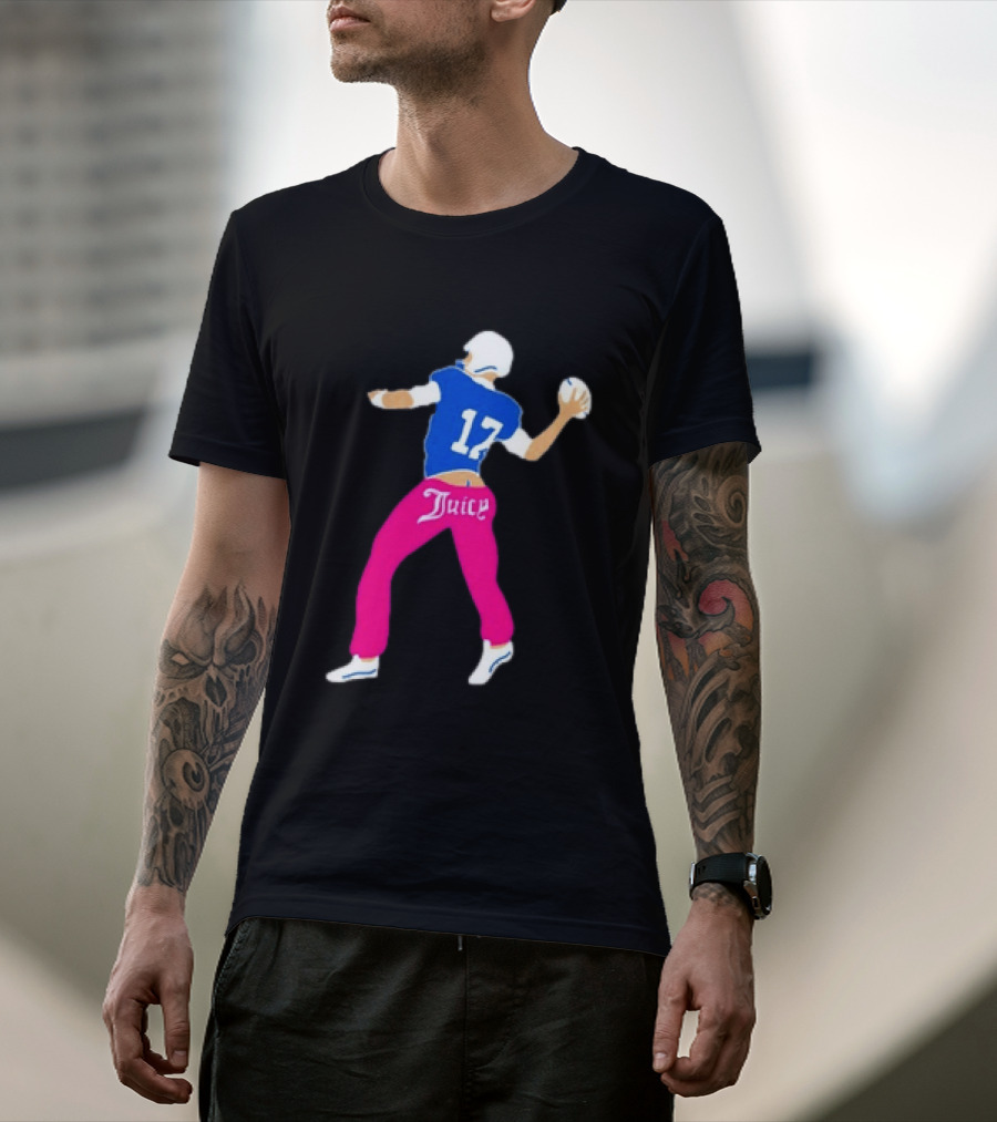 Josh Allen 17 Juicy Football Player Buffalo Bills Fans Retro Series T-Shirt