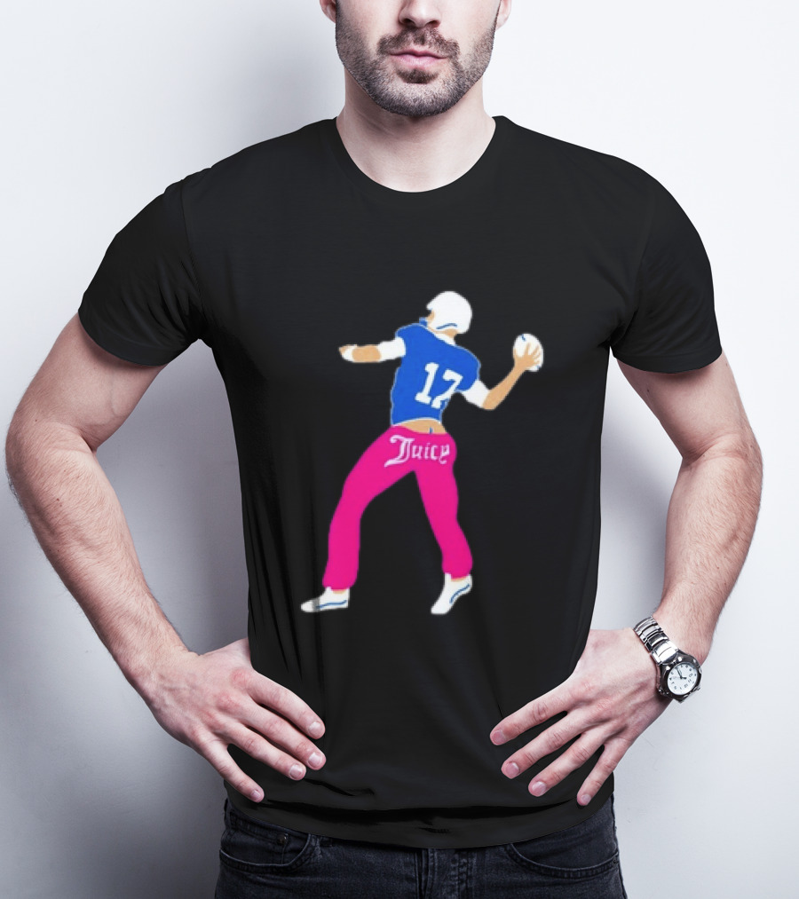 Josh Allen 17 Juicy Football Player Buffalo Bills Fans Retro Series T-Shirt