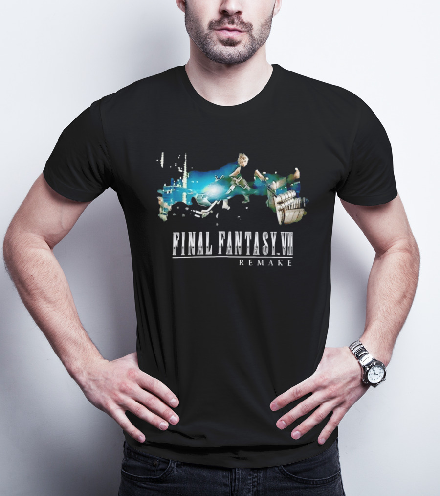 Cloud Strife Motorcycle Chase Final Fantasy VII Remake T-Shirt
