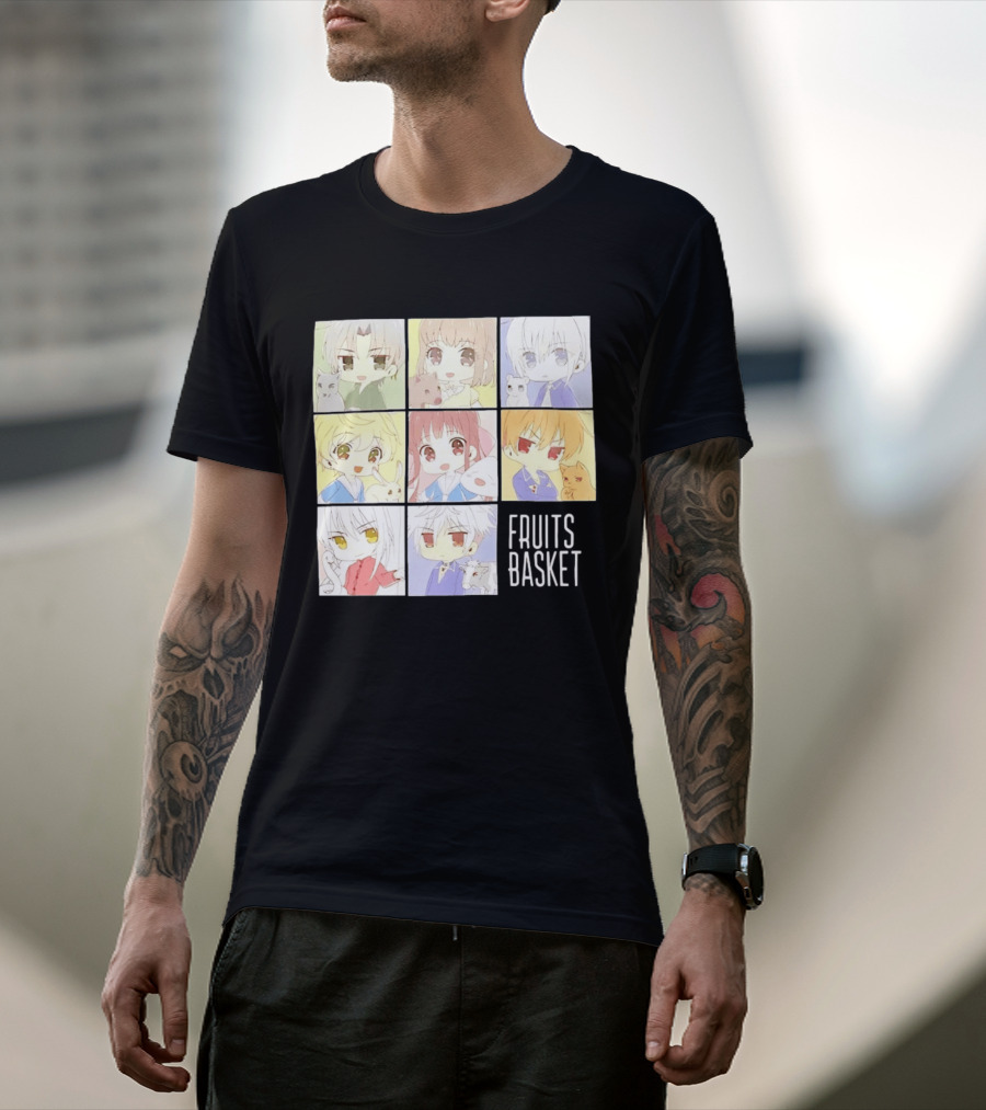 Fruits Basket Chibi Characters Grid With Cute Kawaii Anime T-Shirt