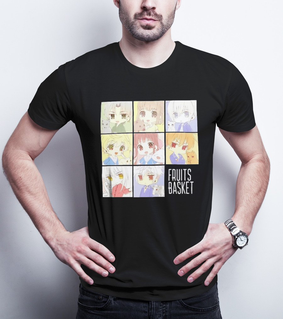 Fruits Basket Chibi Characters Grid With Cute Kawaii Anime T-Shirt