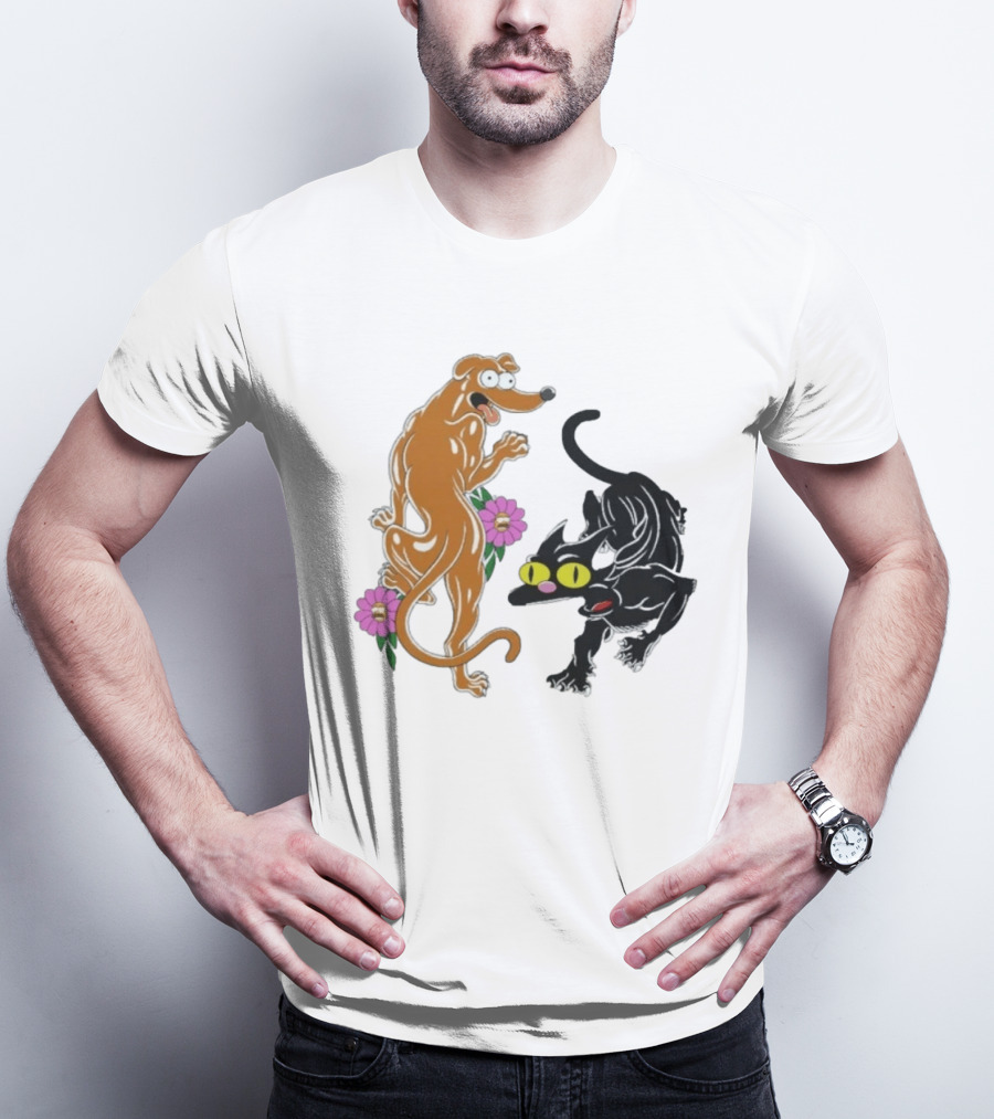Buff Santa's Little Helper Snowball Ned Flanders Flowers T-Shirt
